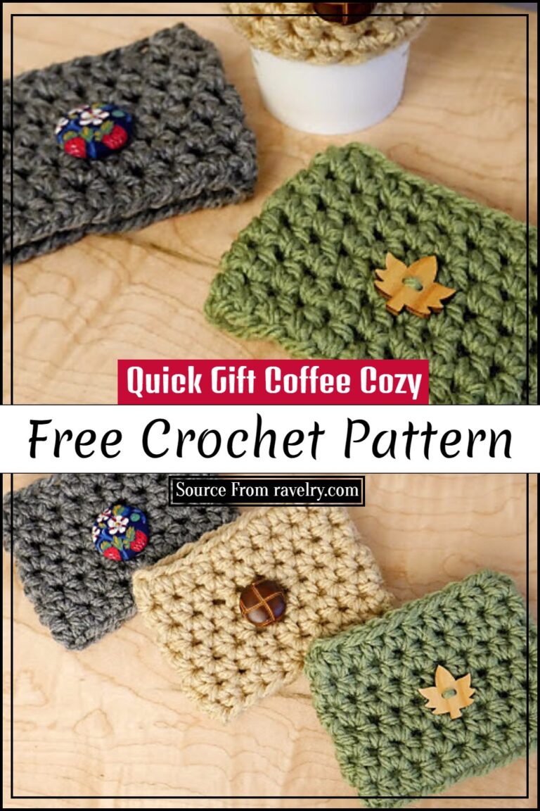41 Free Crochet Coffee Cozy Patterns - DIYsCraftsy