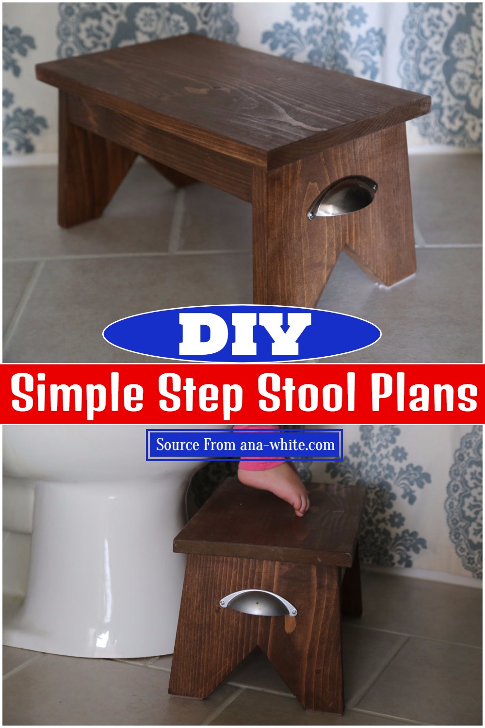 10 Free DIY Wooden Step Stool Plans - DIYsCraftsy