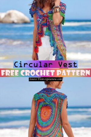 15 Free Crochet Circular Vest Jacket Patterns - DIYsCraftsy