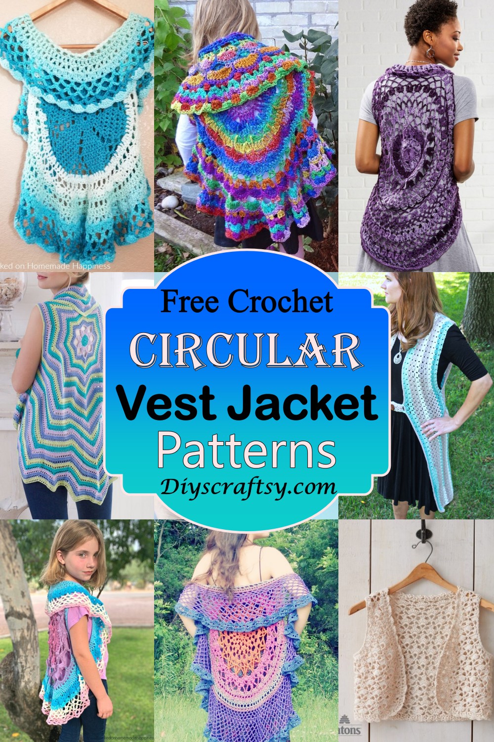 15 Free Crochet Circular Vest Jacket Patterns - DIYsCraftsy