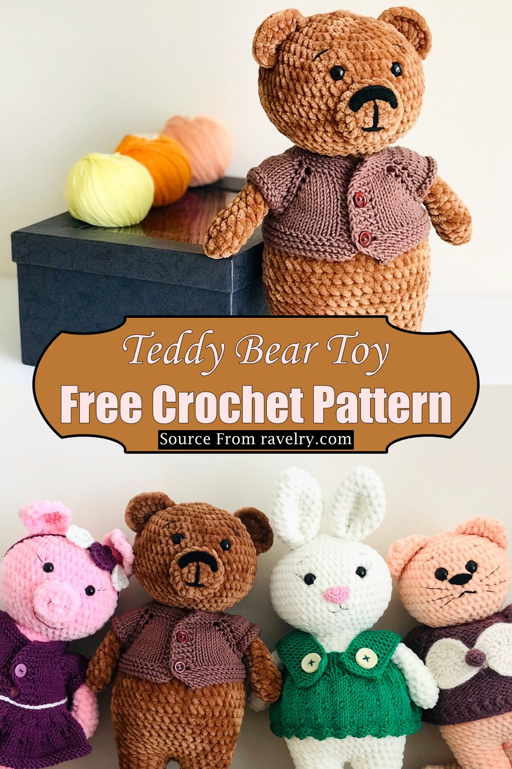 58 Free Crochet Teddy Bear Patterns - DIYsCraftsy