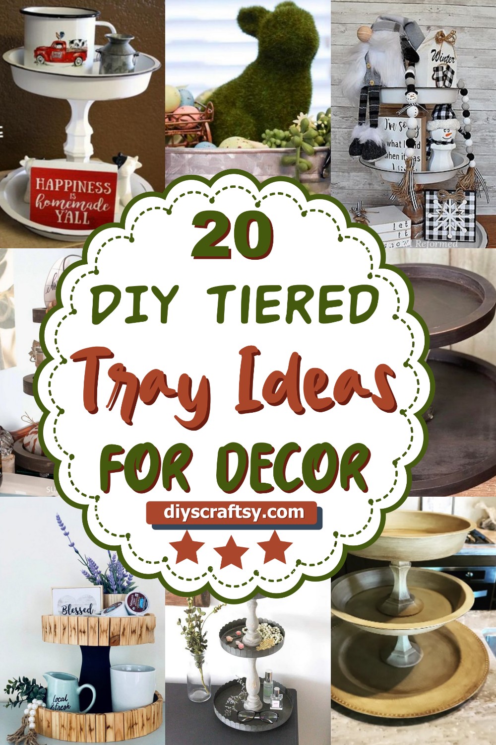 20 DIY Tiered Tray Ideas For Decor - DIYsCraftsy