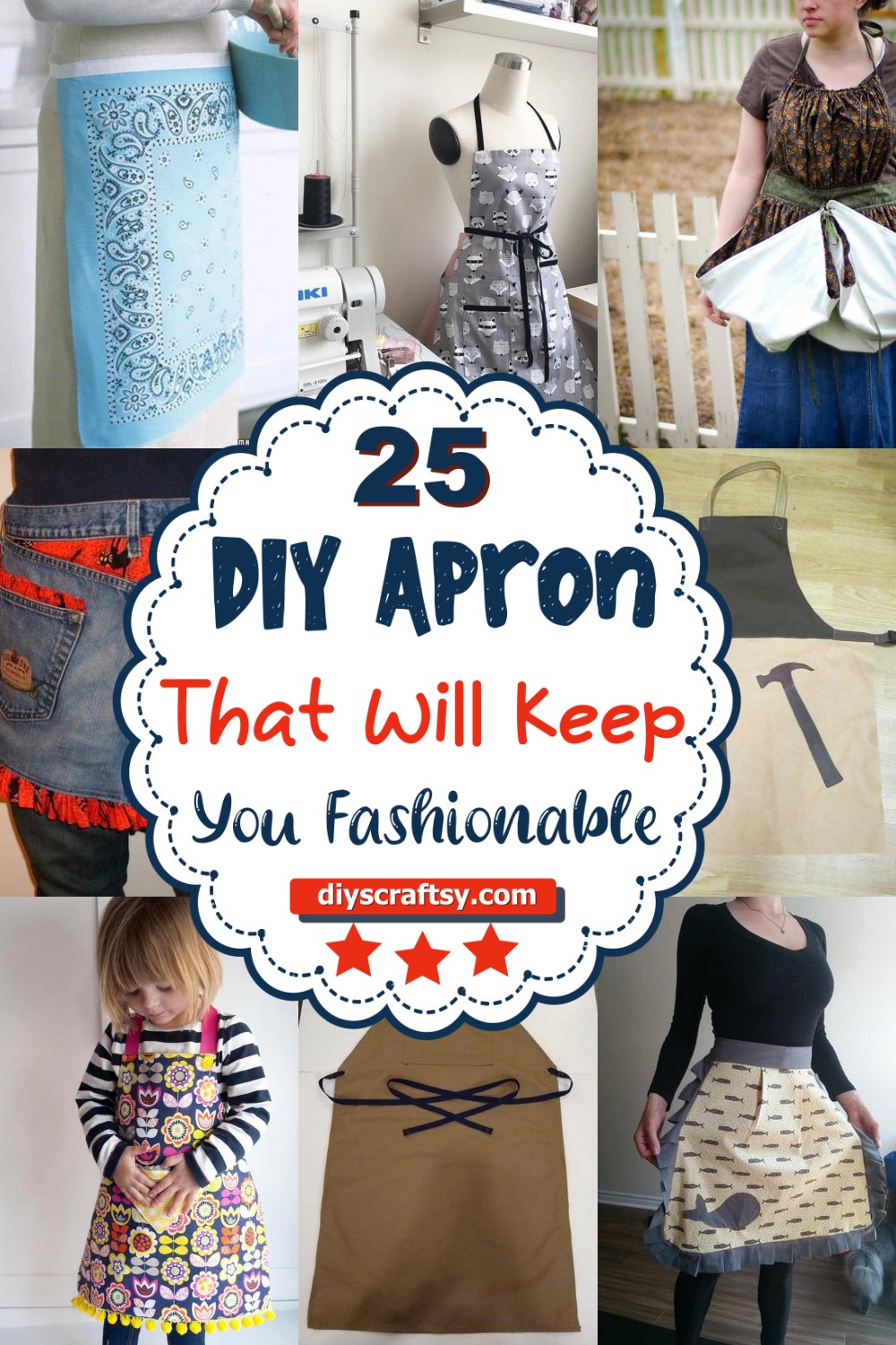 25 DIY Apron Ideas That Will Keep You Fashionable - DIYsCraftsy