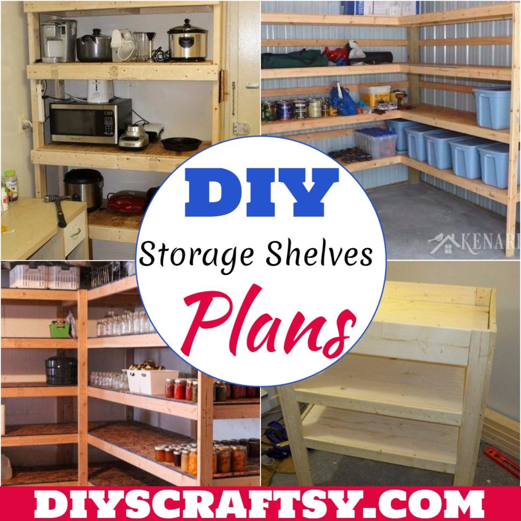 22 DIY Storage Shelves Plans - DIYsCraftsy