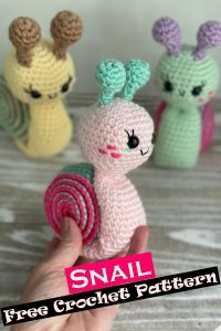 22 Crochet Snail Patterns In Fun Colors - DIYsCraftsy
