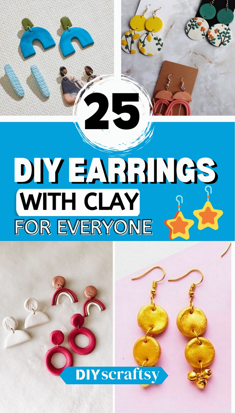 25 DIY Clay Earrings Ideas For Everyone - DIYsCraftsy