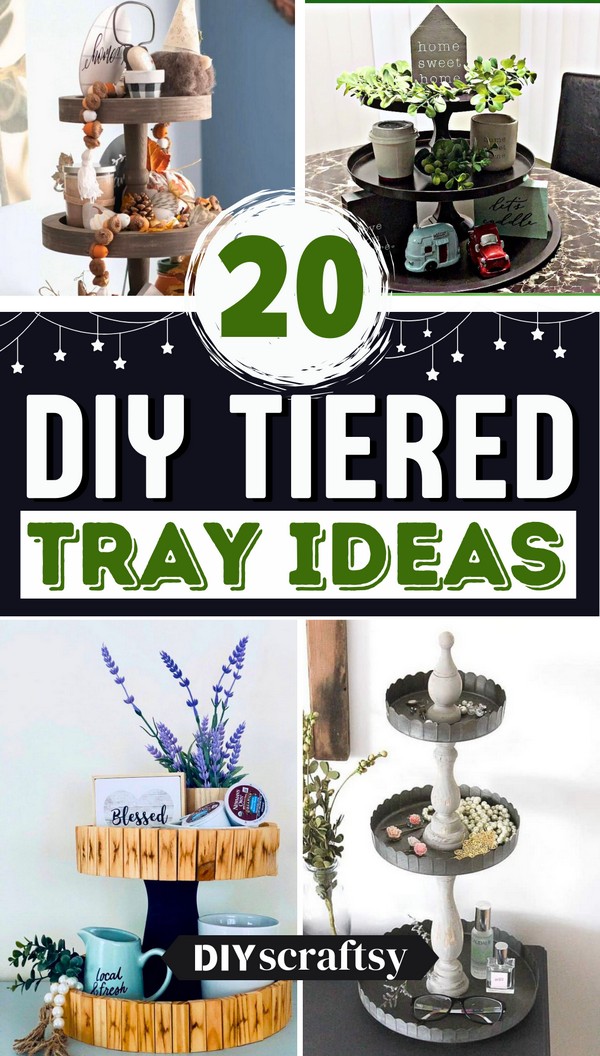 20 DIY Tiered Tray Ideas For Decor - DIYsCraftsy