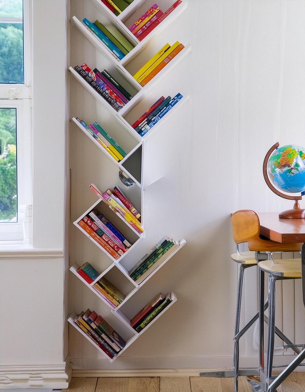 10 DIY Tree Bookshelf Plans Free - DIYsCraftsy