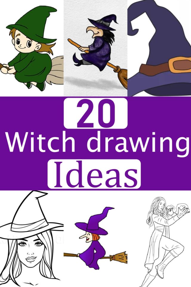 20 Witch Drawing Ideas For Halloween Decor - DIYs Craftsy