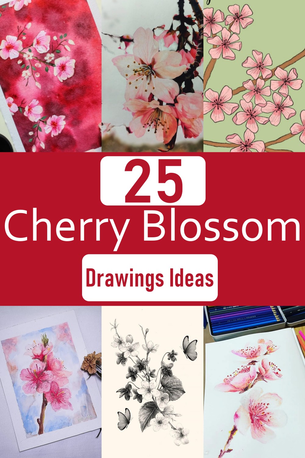 25 Cherry Blossom Drawing Ideas For Home Decor - DIYs Craftsy
