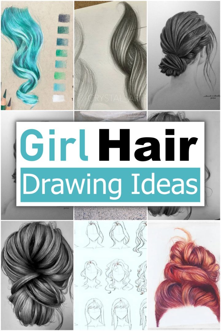 30 Girl Hair Drawing Ideas For Beginners - DIYsCraftsy