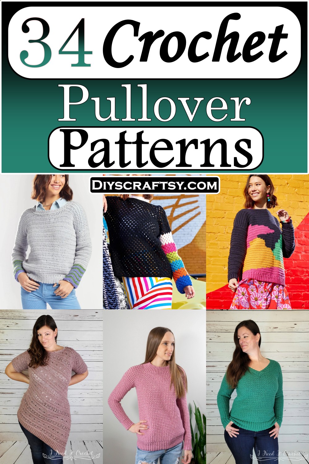 34 Best Free Crochet Pullover Patterns - DIYsCraftsy