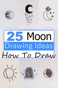 25 Moon Drawing Ideas - How To Draw Moon - DIYsCraftsy