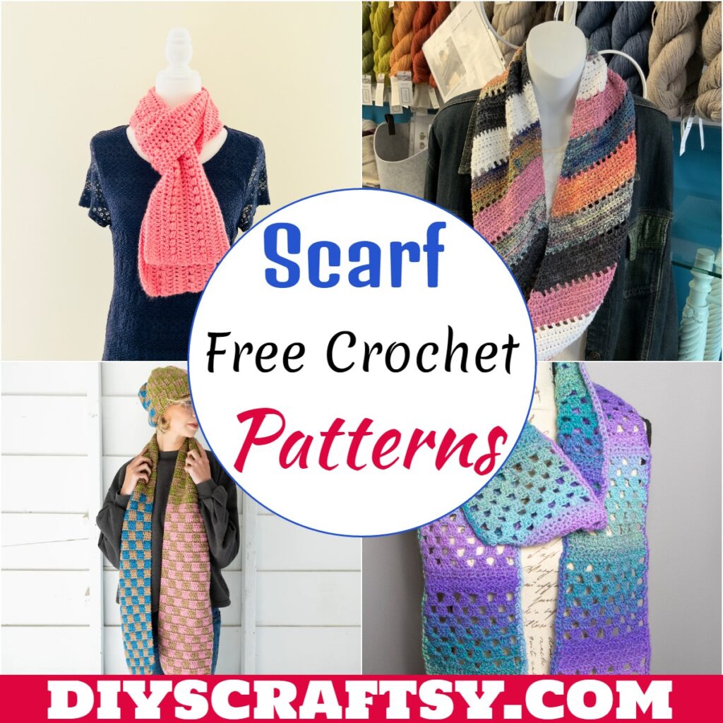 55 Easy Crochet Scarf Patterns For Ladies - DIYsCraftsy