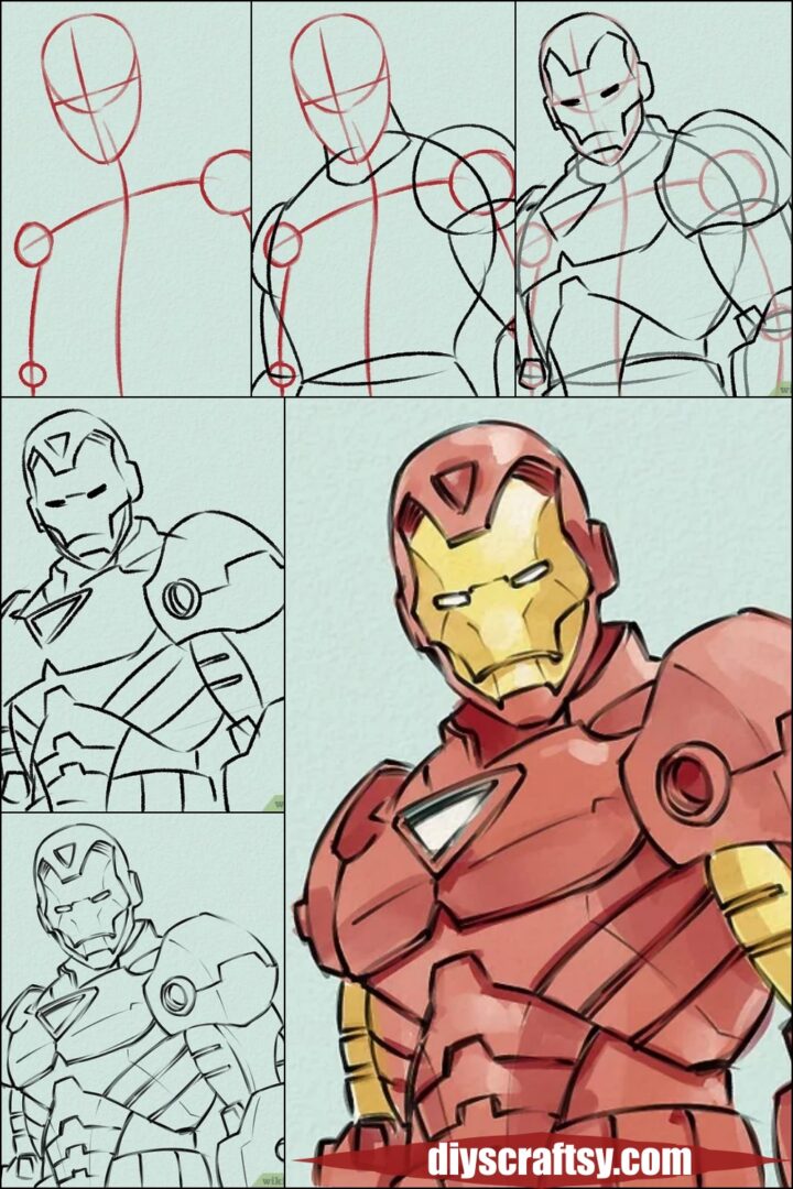 10 Iron Man Drawing Ideas -How To Draw Iron Man - DIYsCraftsy