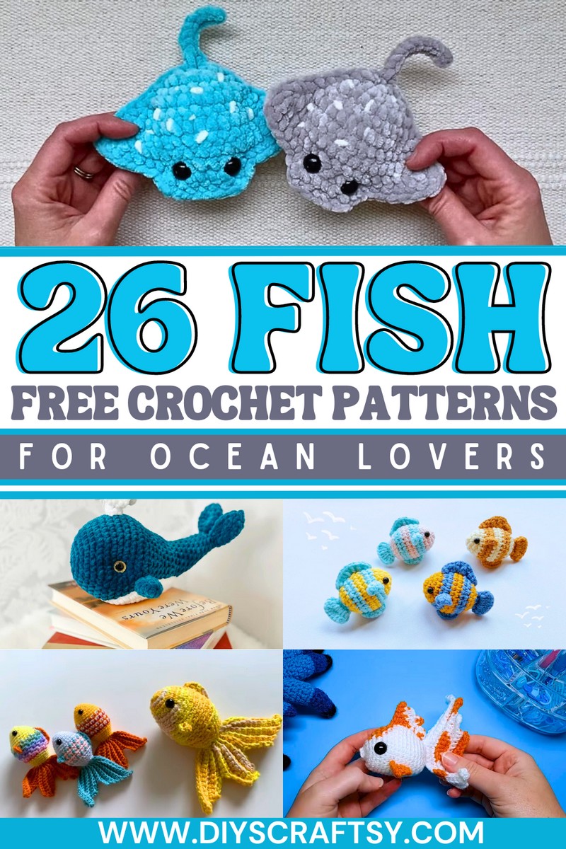26 Free Crochet Fish Patterns For Beginners - DIYsCraftsy