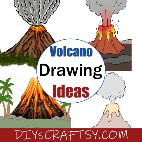 15 Volcano Drawing Ideas - How To Draw Volcano - DIYsCraftsy