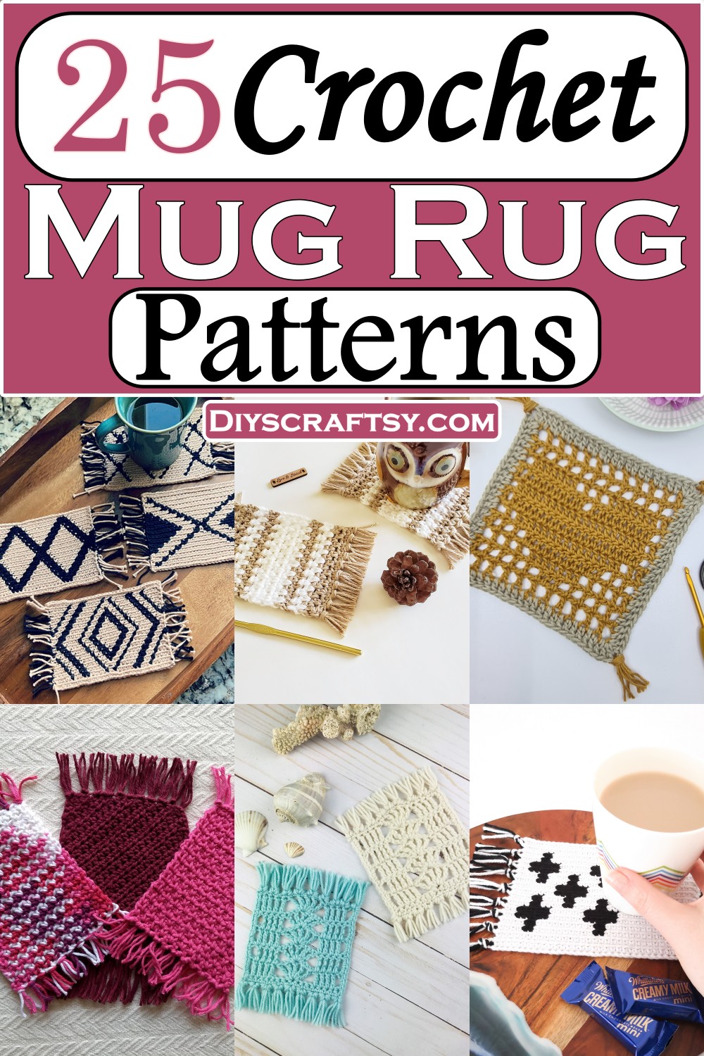 25 Crochet Mug Rug Patterns In Different Sizes - DIYsCraftsy