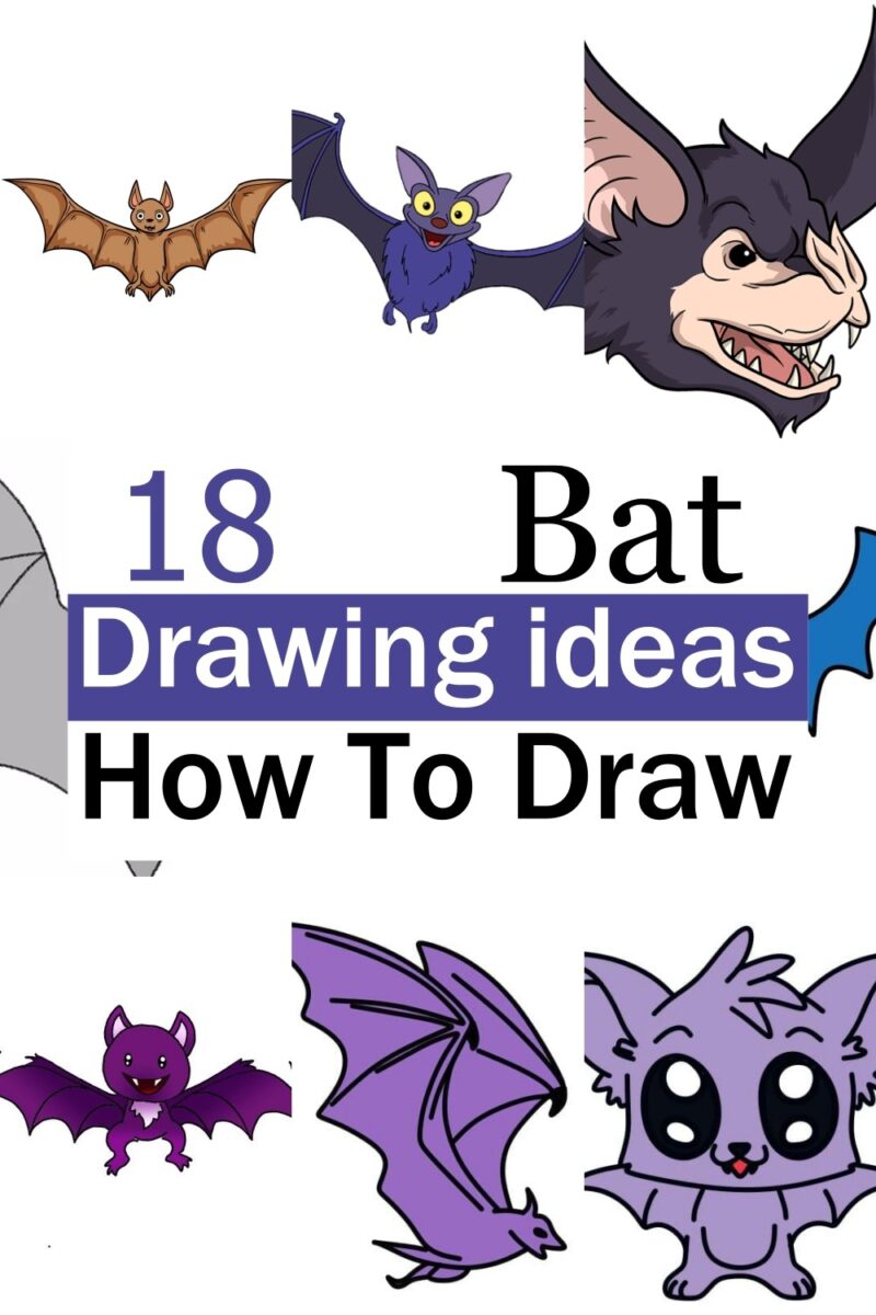 18 Easy Bat Drawing Ideas For Beginners To Experts - DIYsCraftsy