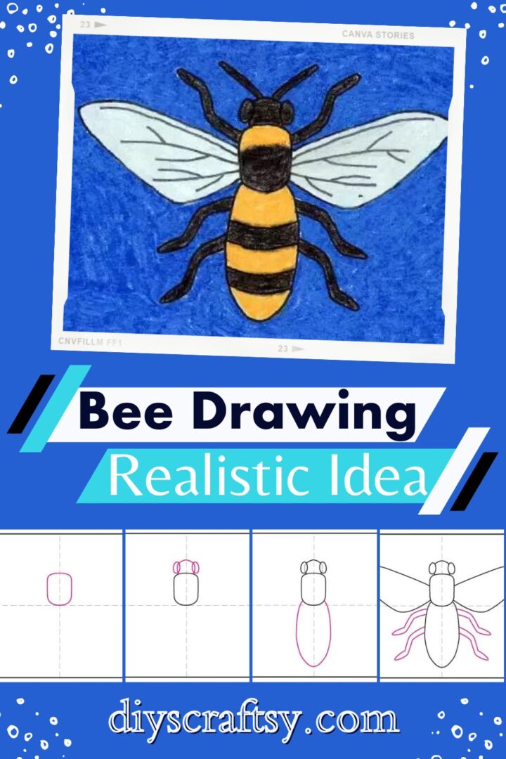 20 Bee Drawing Ideas - How To Draw Bee - DIYsCraftsy