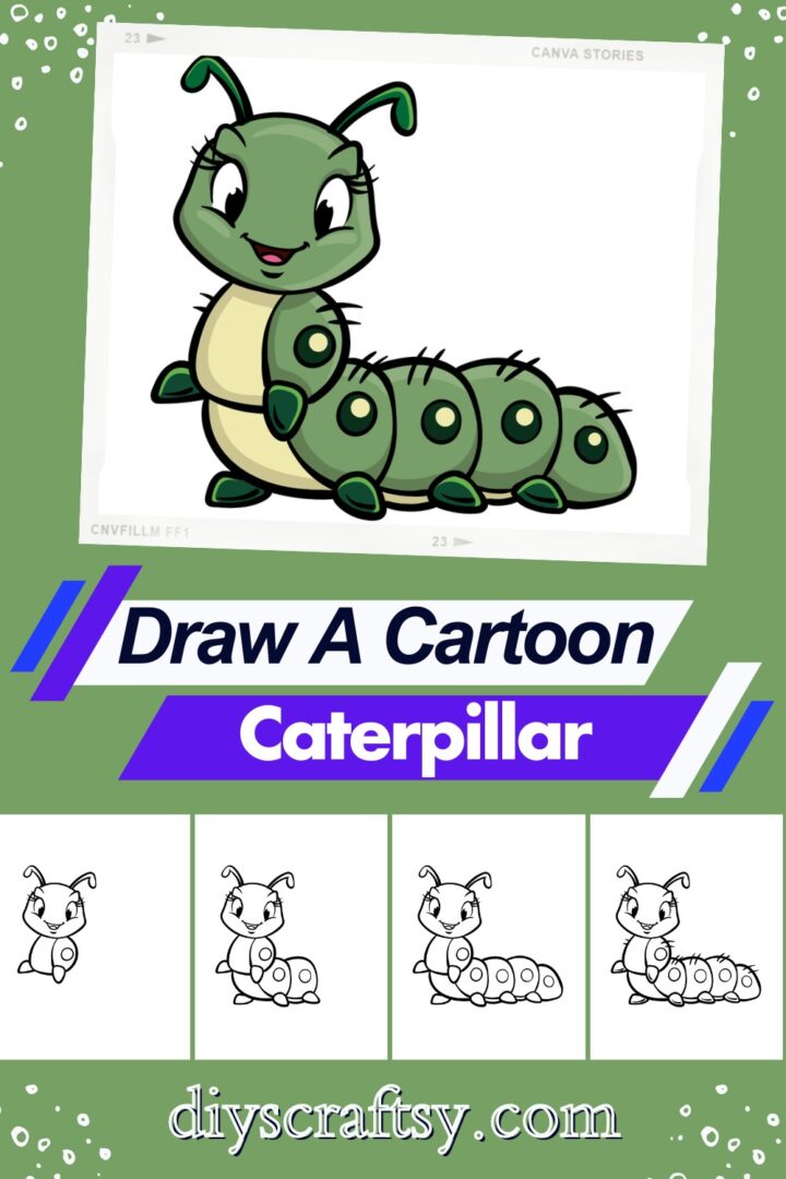 15 Caterpillar Drawing Ideas - How To Draw Caterpillar - DIYsCraftsy