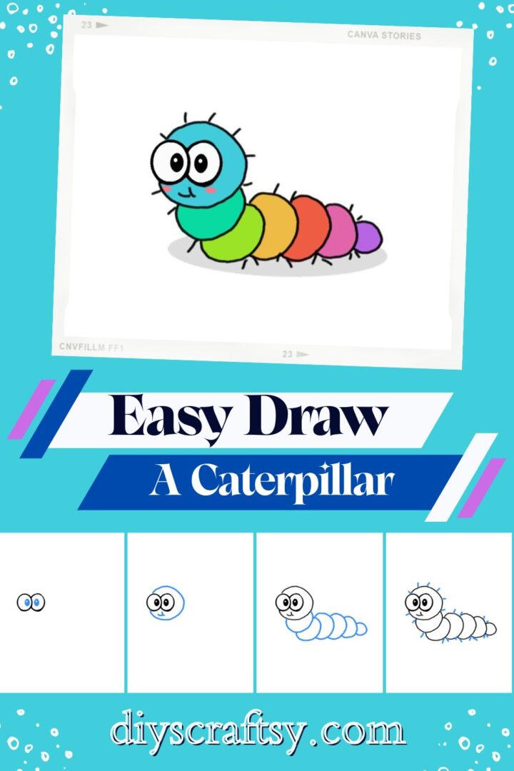 15 Caterpillar Drawing Ideas - How To Draw Caterpillar - DIYsCraftsy