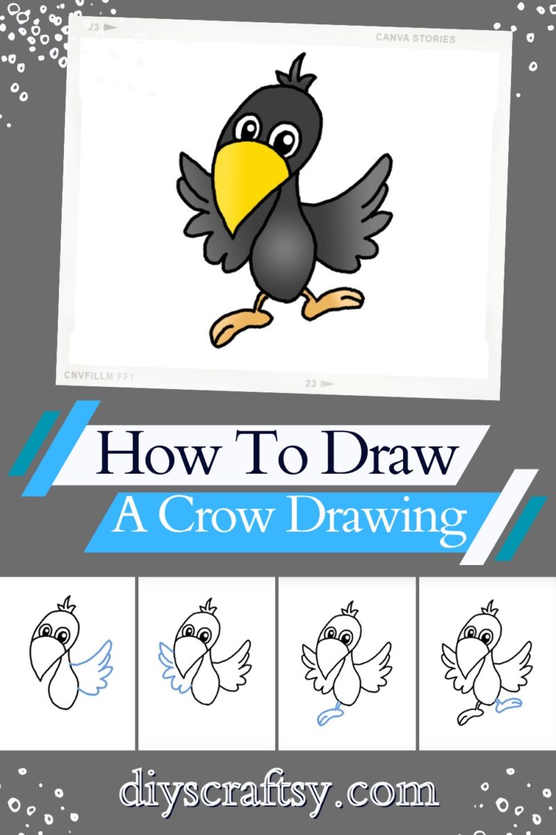 17 Crow Drawing Ideas - How To Draw Crow - DIYsCraftsy