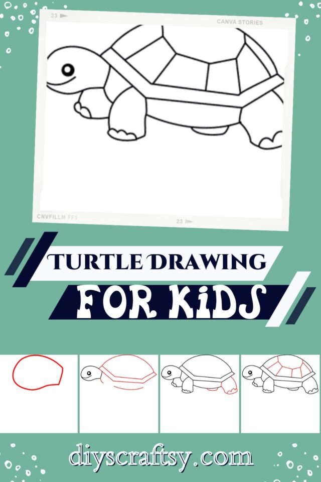 18 Turtle Drawing Ideas - How To Draw Turtle - DIYsCraftsy