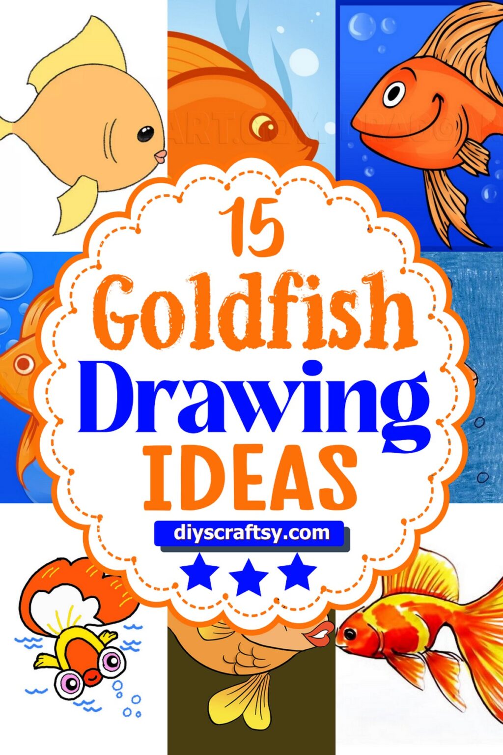 15 Goldfish Drawing Ideas - How To Draw Goldfish - DIYsCraftsy