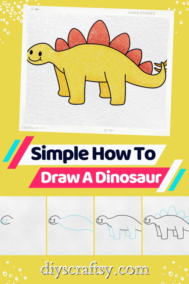 20 Dinosaur Drawing Ideas For Little Hands To Draw - DIYsCraftsy
