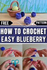 Crochet Small Blueberry Pattern For Keychains - DIYsCraftsy