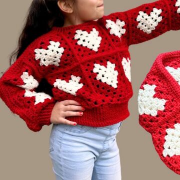 Cute Crochet Heart Sweater Pattern That’s Fun for All Seasons - DIYsCraftsy