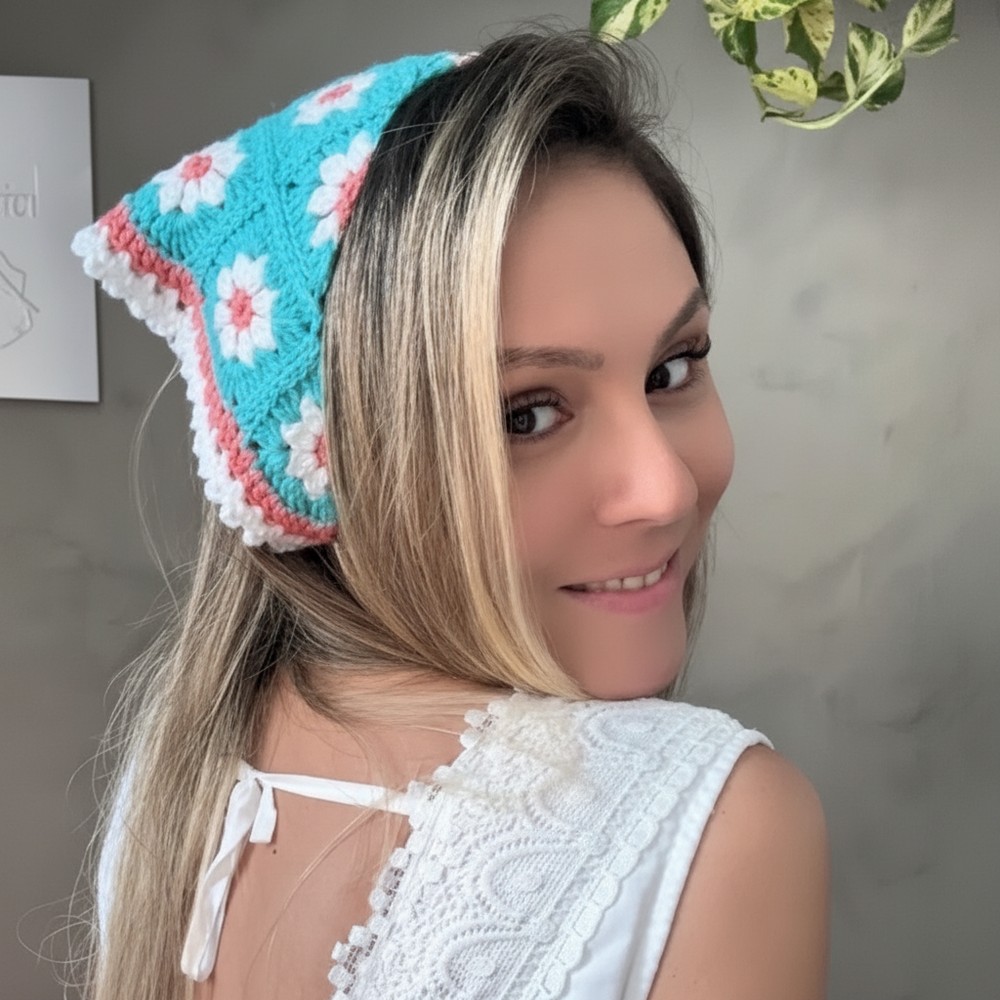 Unique Crochet Bandana Scarf Pattern For Everyday Style - DIYsCraftsy